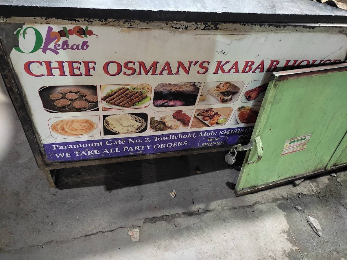 Menu at Chef Osman's Kabab House, Hyderabad
