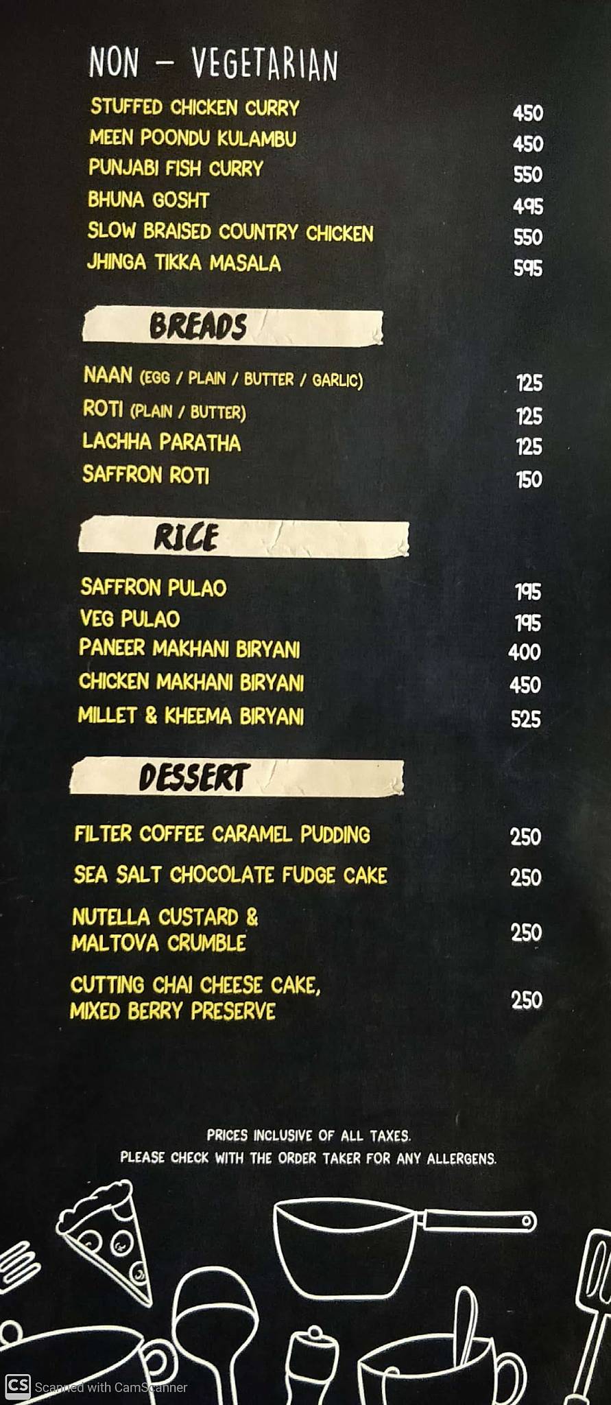 Menu at Broken Bridge Cafe Indian Restaurant, Chennai