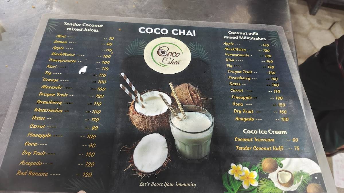 Menu at Coco Chai, Chennai, Food Town