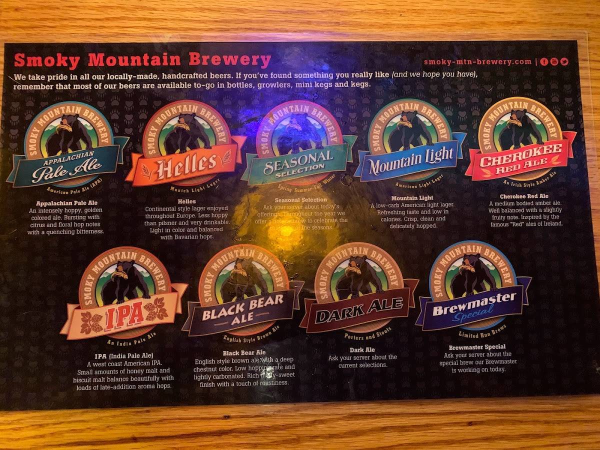 Menu at Cherokee Grill and Steakhouse, Gatlinburg