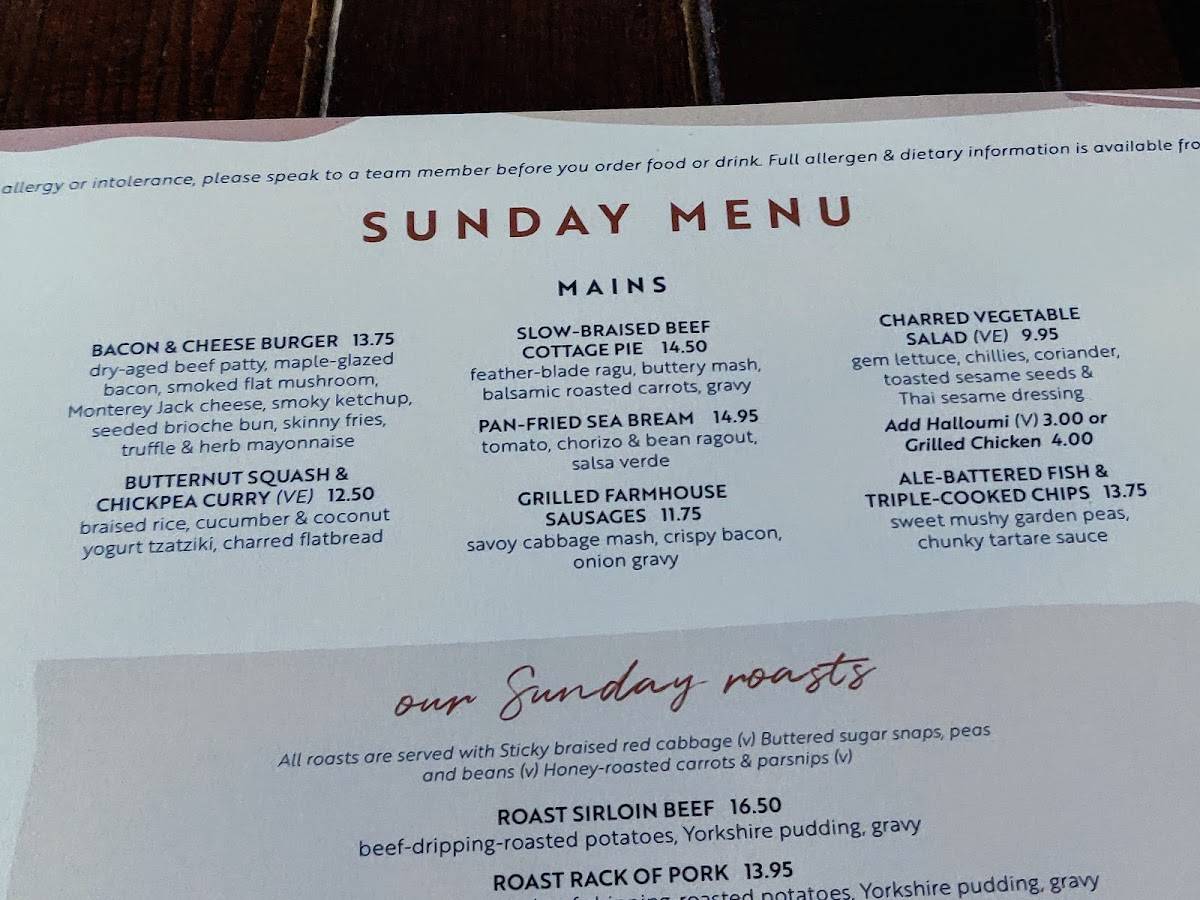 Menu at King Charles pub & bar, Chesham