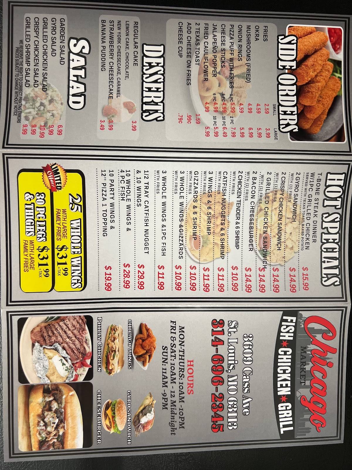 Menu at Chicago Fish & Chicken Grill -CASS & GRAND Market restaurant ...