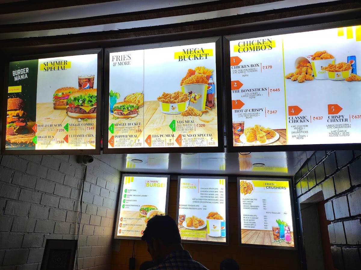 Menu at Chixter, Kharagpur, road