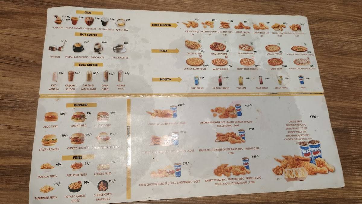 Menu at Chixter, Kharagpur, road