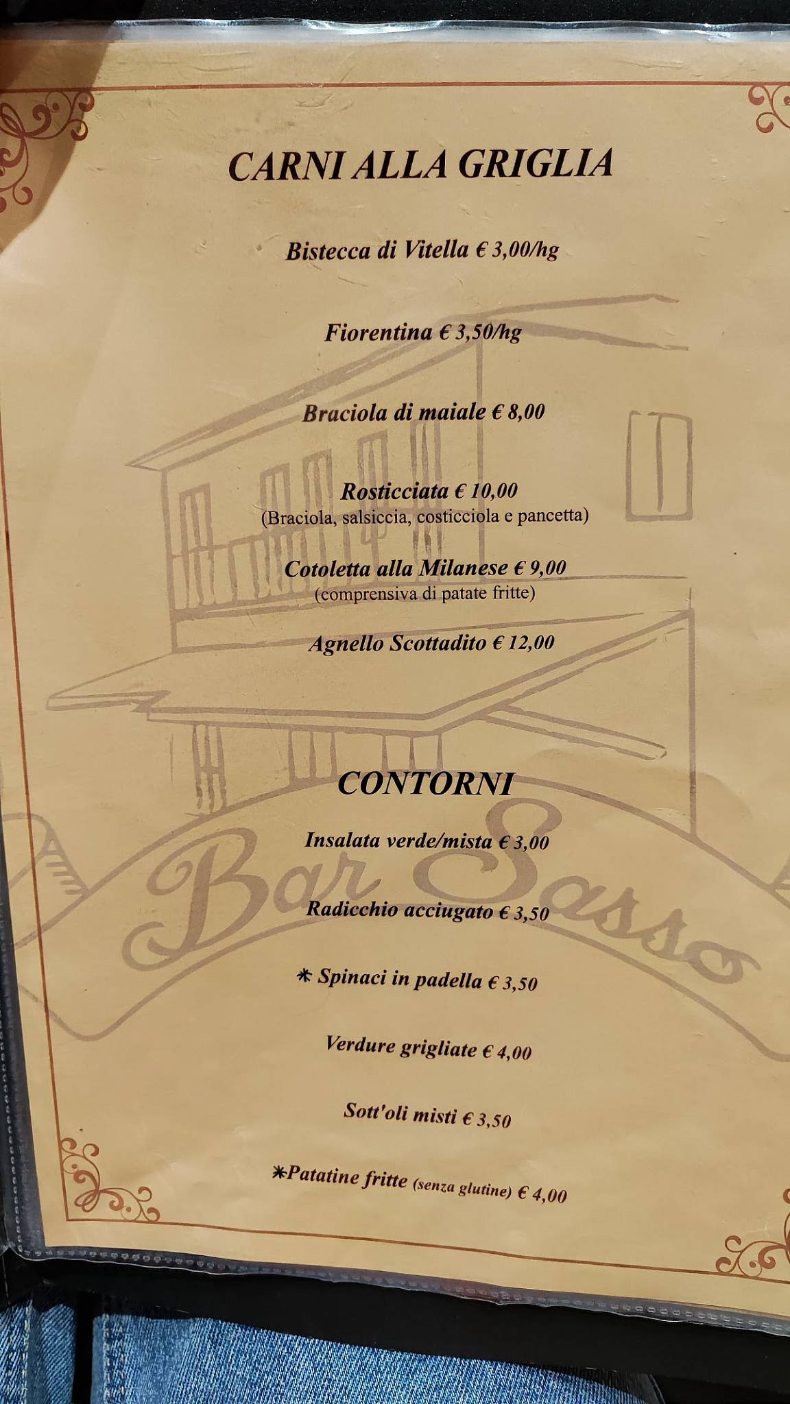 Menu da Il Sasso pub & bar, Città di Castello, Citta'