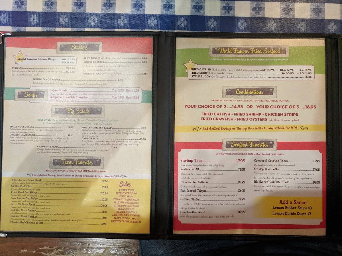 Menu at Clear Springs Restaurant, Midland