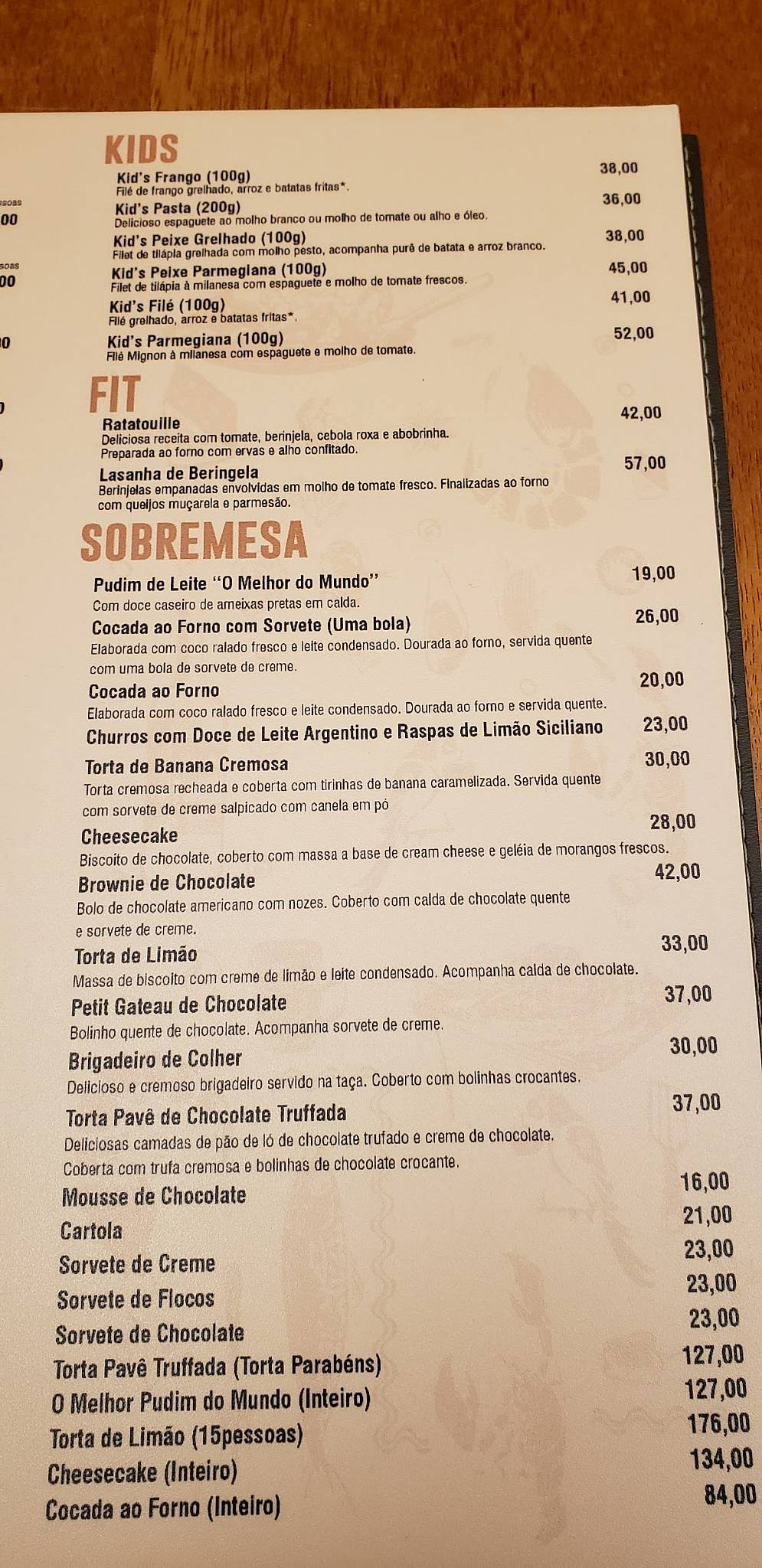 Menu em Coco Bambu restaurante, Rio de Janeiro