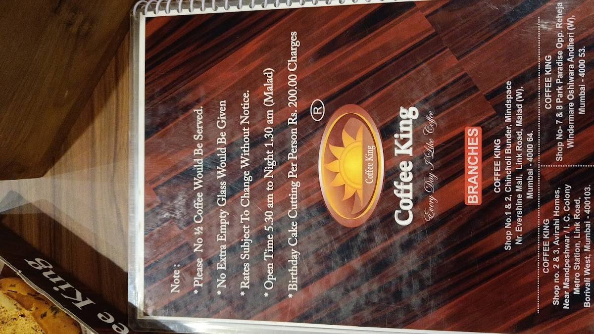 Menu at Coffee King, Mumbai, Shop no.2&3