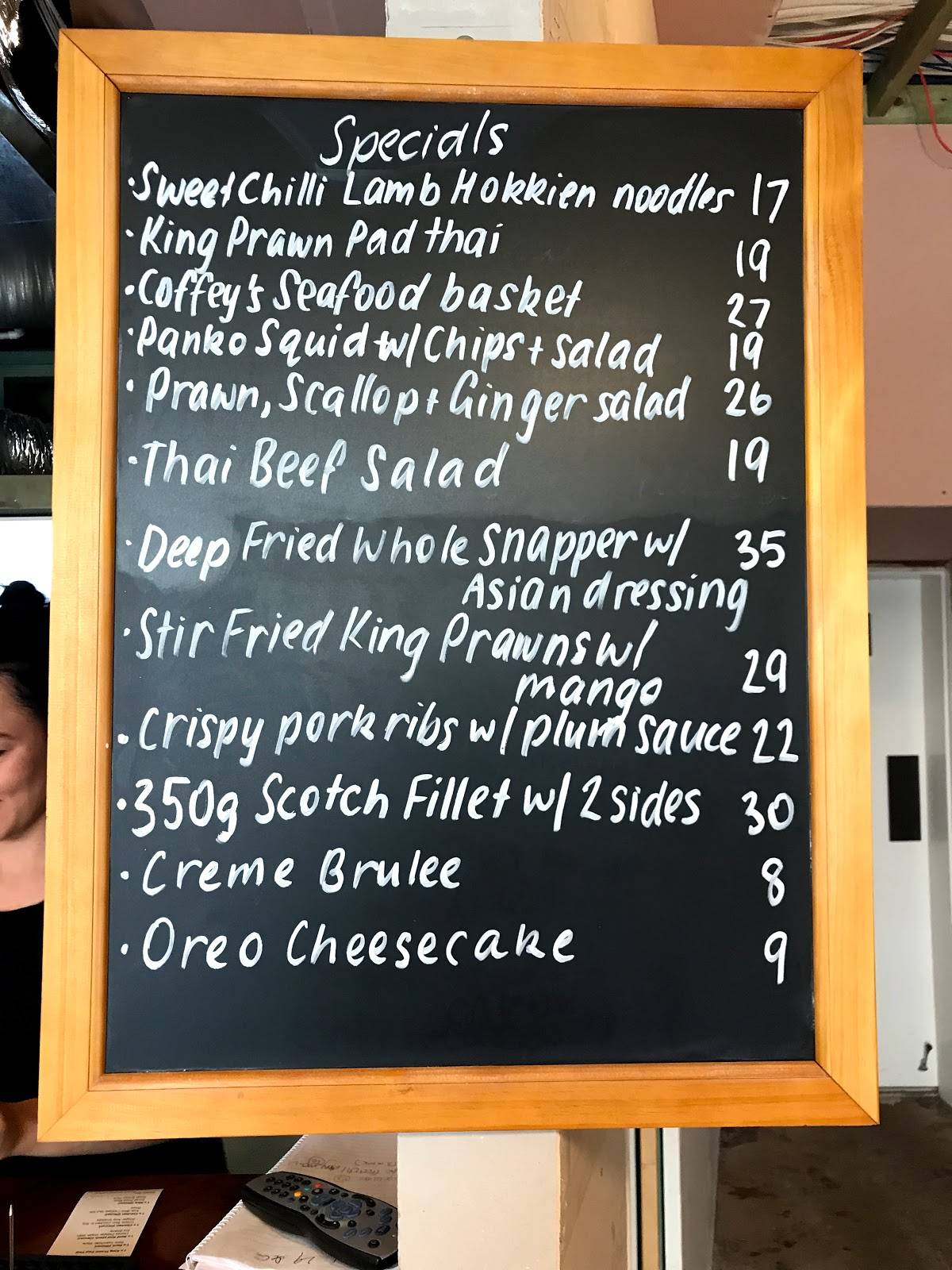Menu at Coffey's Hotel pub & bar, Cooma