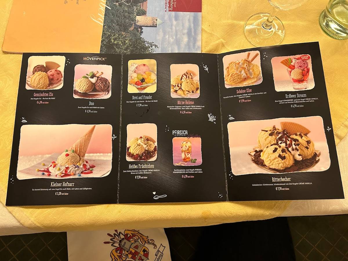 Menu at Colmberg Castle restaurant, Colmberg, Burg