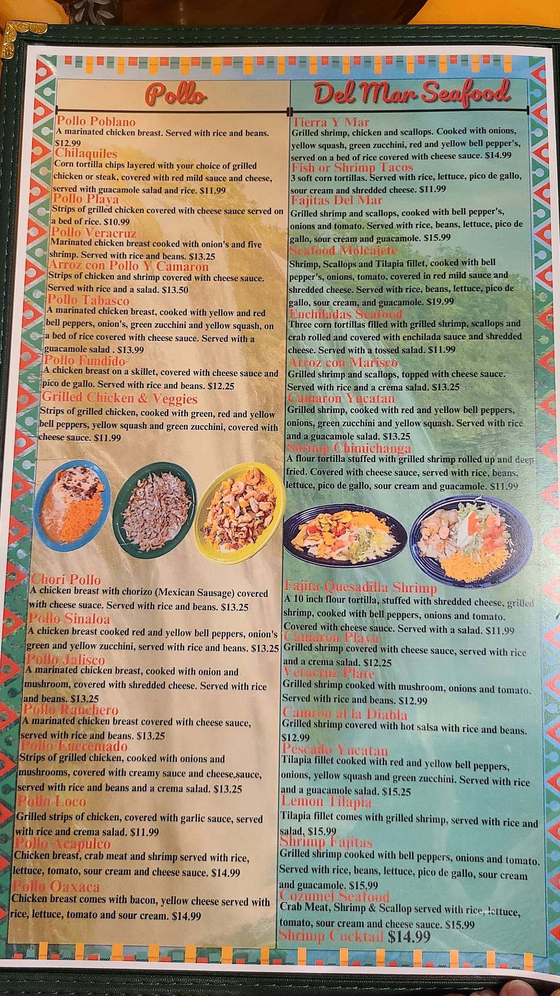 Menu at Cozumel Authentic Mexican Restaurant, Bradley
