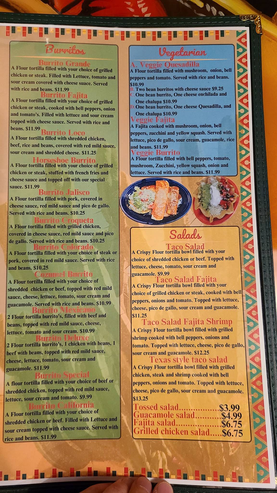 Menu at Cozumel Authentic Mexican Restaurant, Bradley