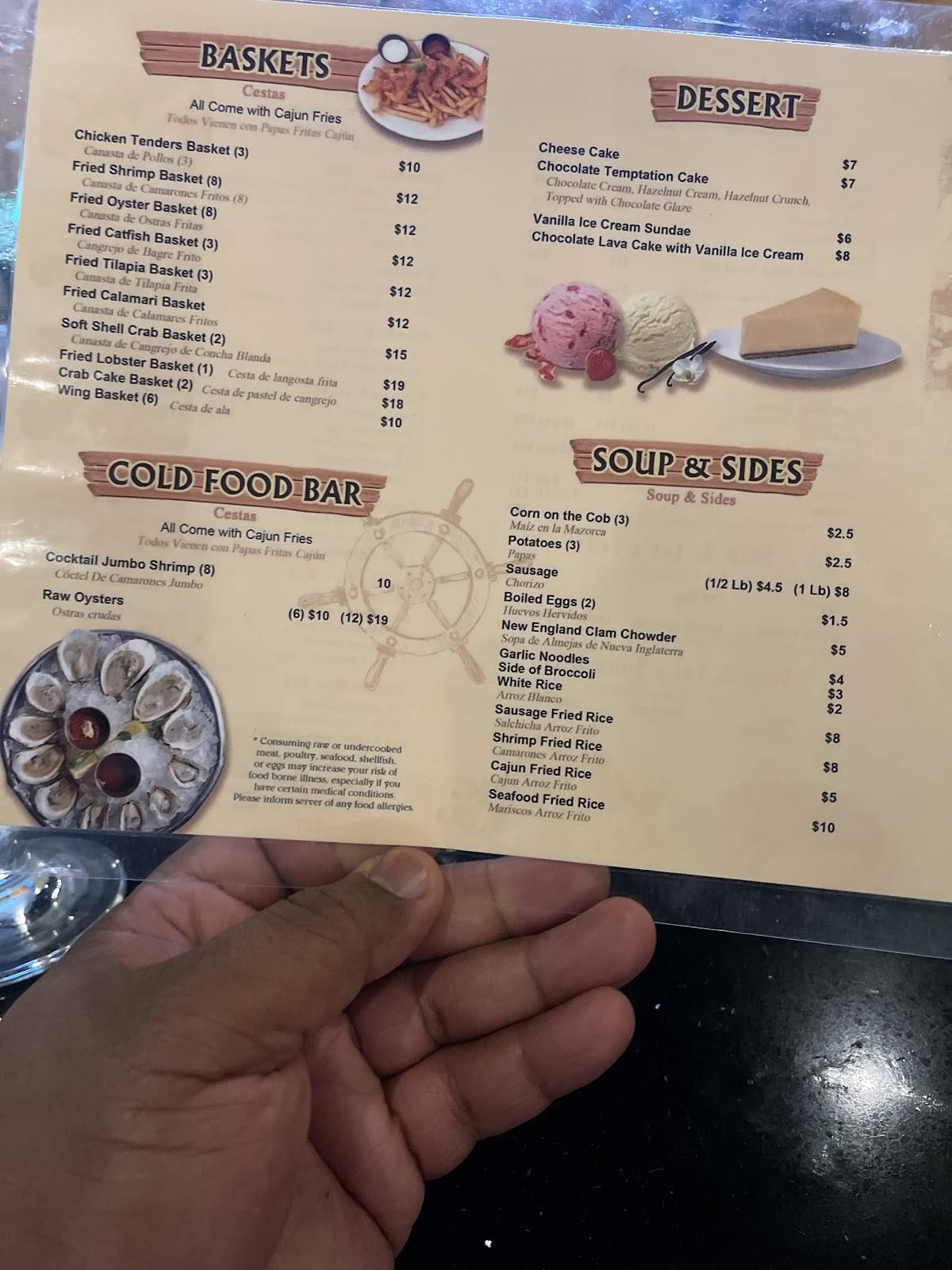 Menu at Crab Island Cajun Seafood & Bar, Clifton