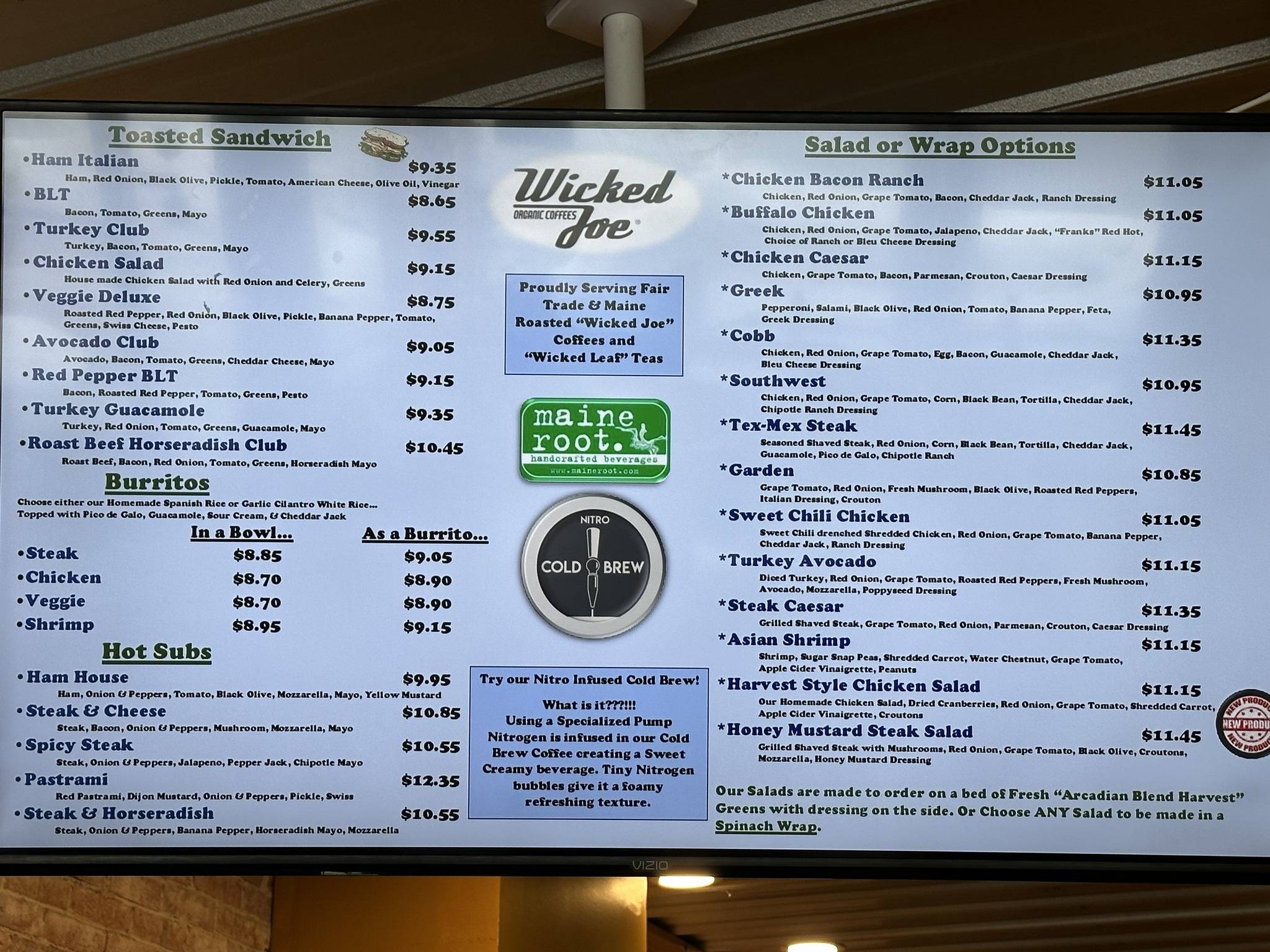 Menu at Crumbs Cafe & Coffee Bar, Calais, 405 Main St