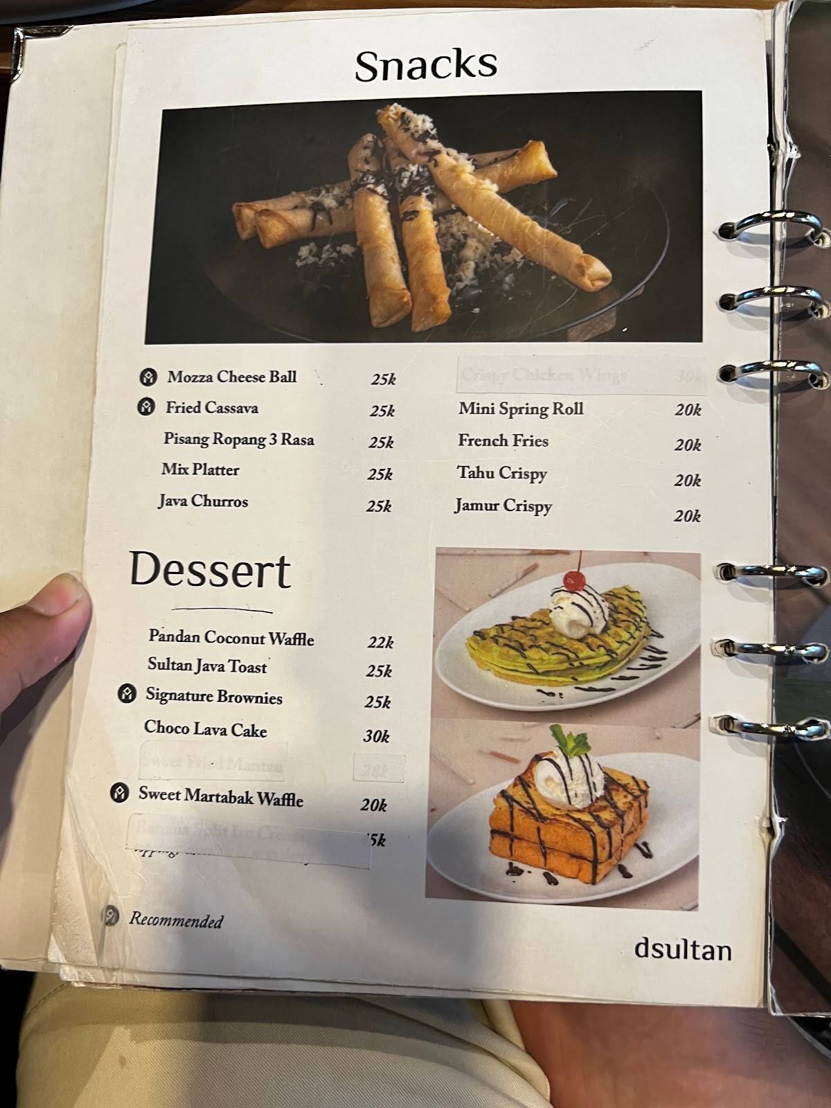 Menu at D’Sultan Cafe Tuban, Tuban
