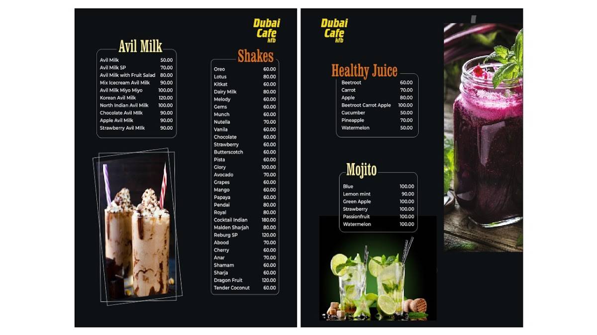 Menu at DUBAI CAFE, Jaipur