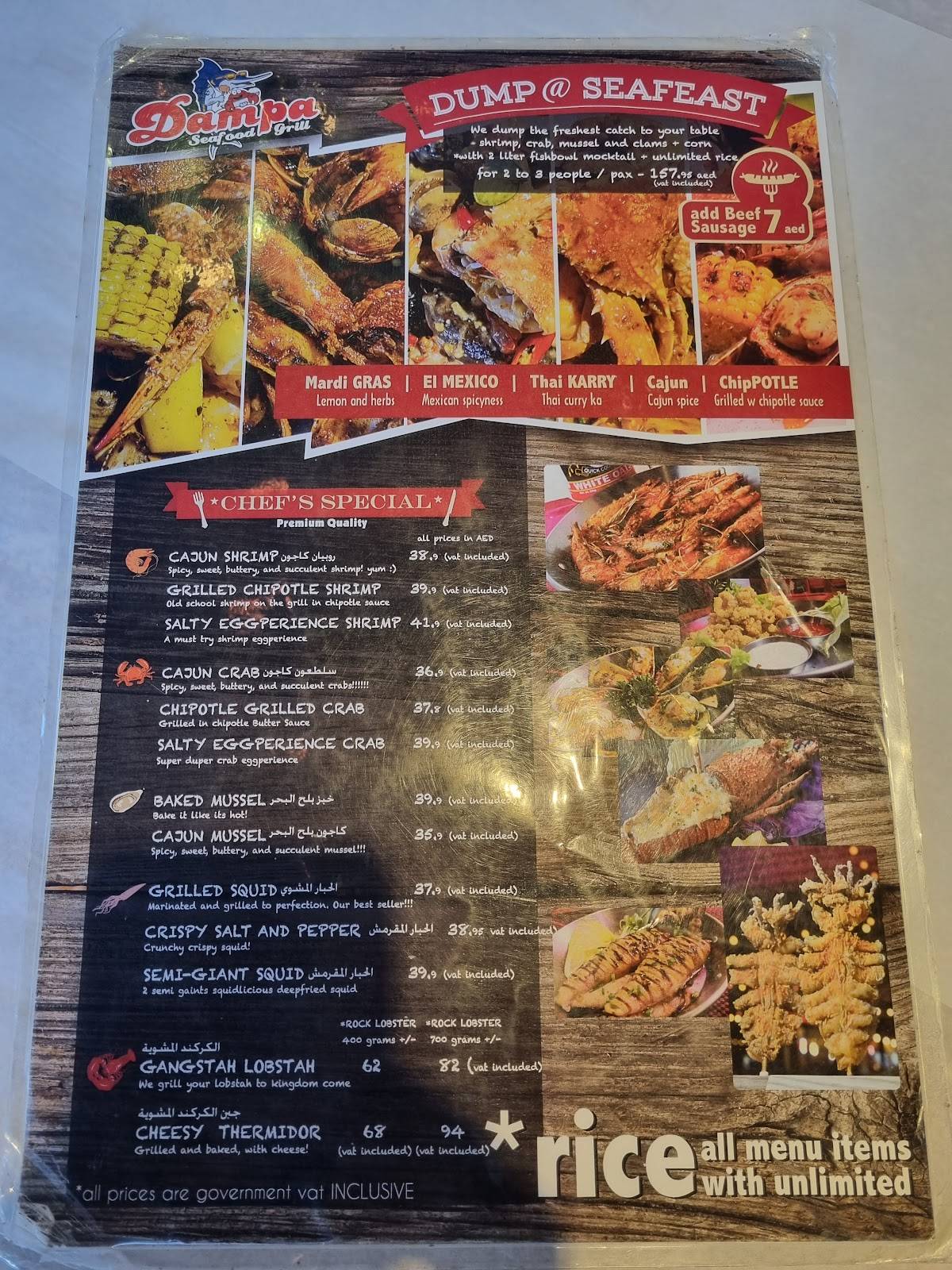 Menu at Dampa Seafood Grill - Abu Dhabi restaurant, Abu Dhabi, Fatma ...