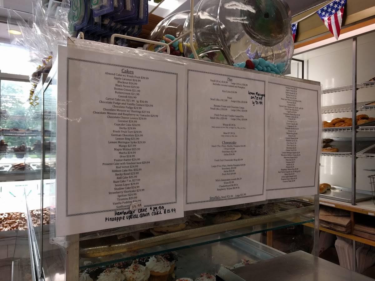 Menu at Del Ponte's Bakery, Bradley Beach