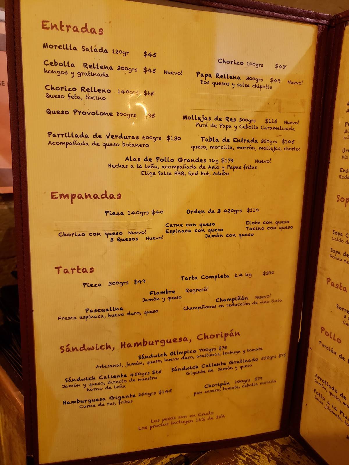 Carta de parrilla Don Asado Parroquia, Ciudad de México, Parroquia 906