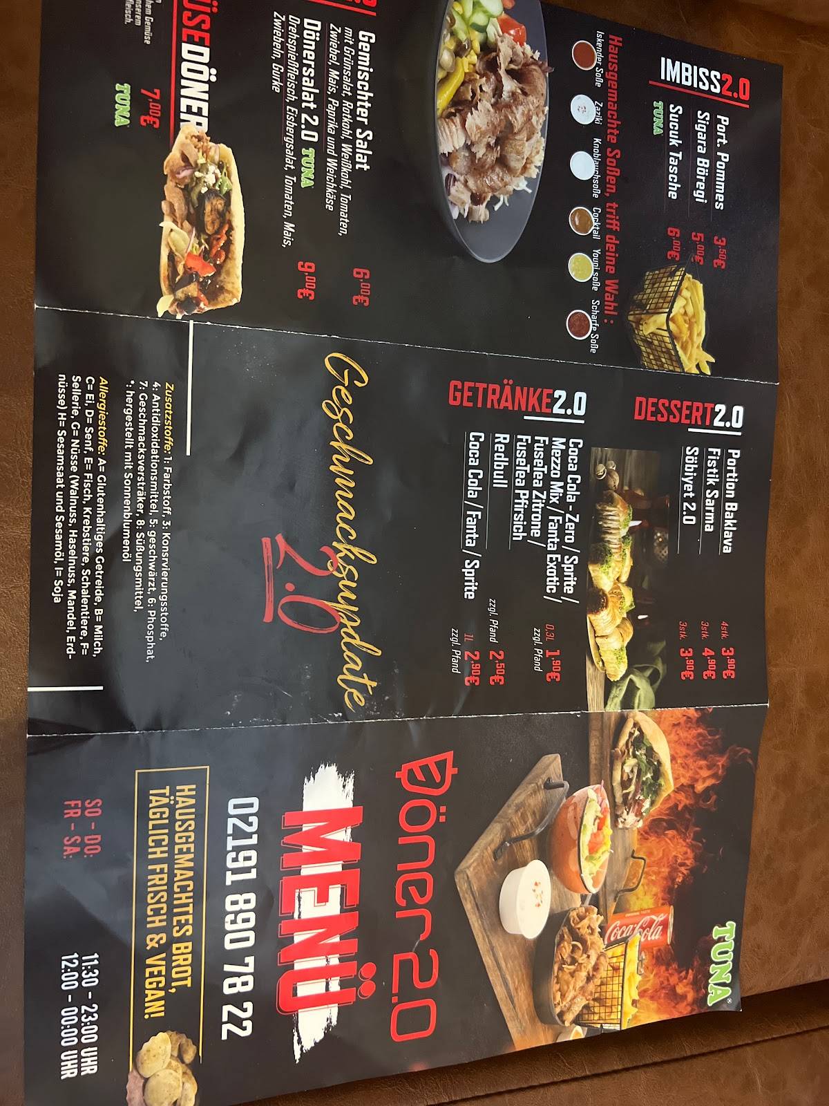 Speisekarte von Döner 2.0 restaurant, Remscheid