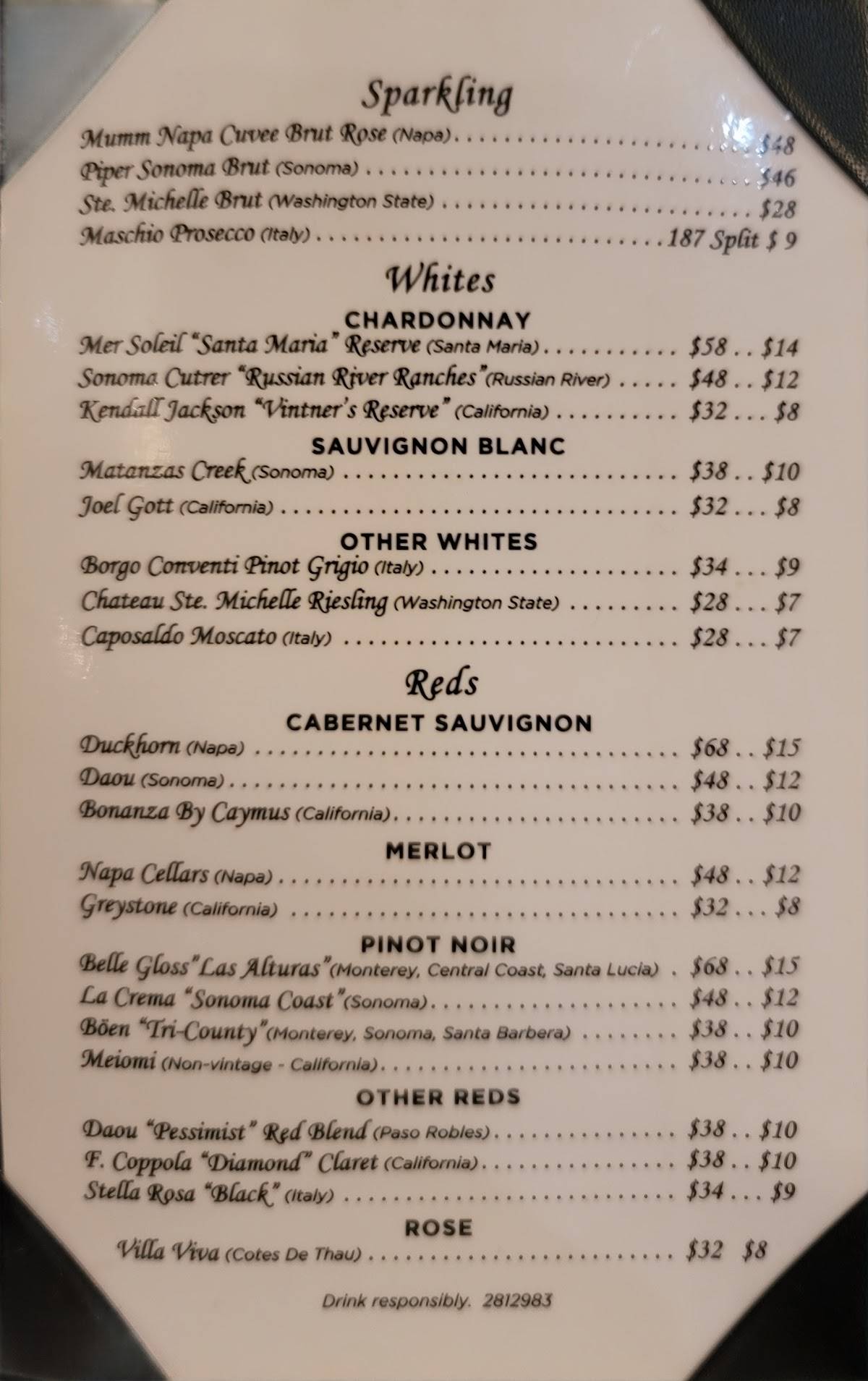 Menu at Dooky Chase Restaurant, New Orleans