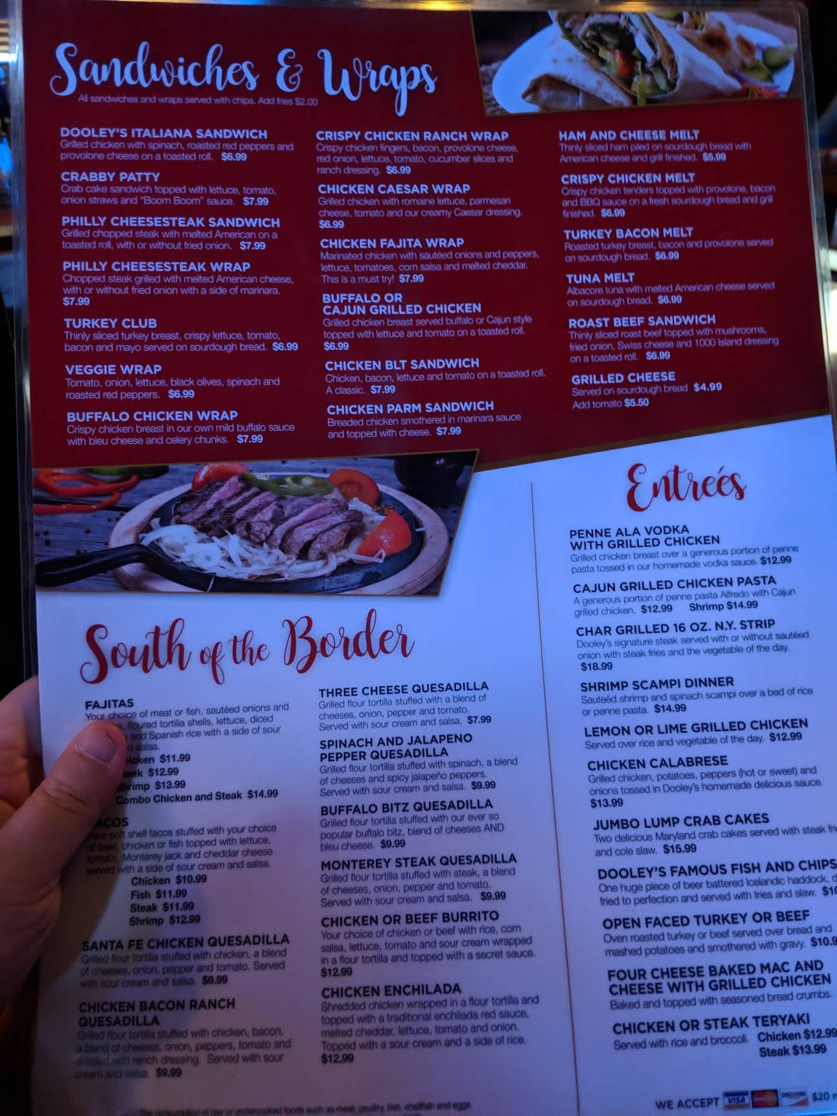 Menu at Dooley's Pub & Eatery, Old Forge