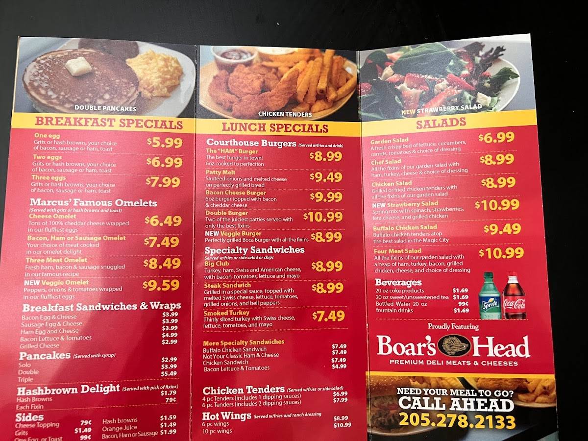 Menu at Drake's Courthouse Cafe, Birmingham