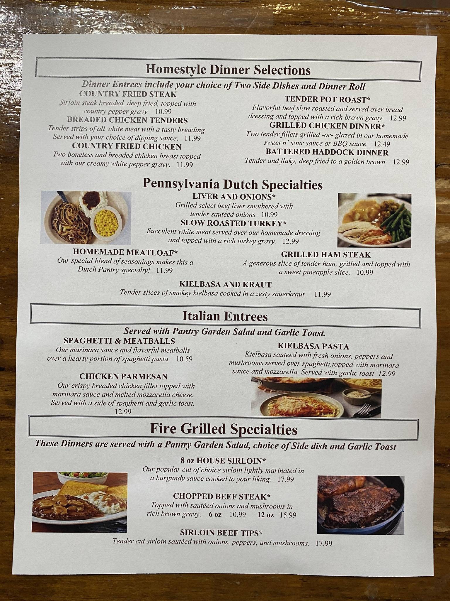 Menu at Dutch Pantry Family Restaurant, DuBois