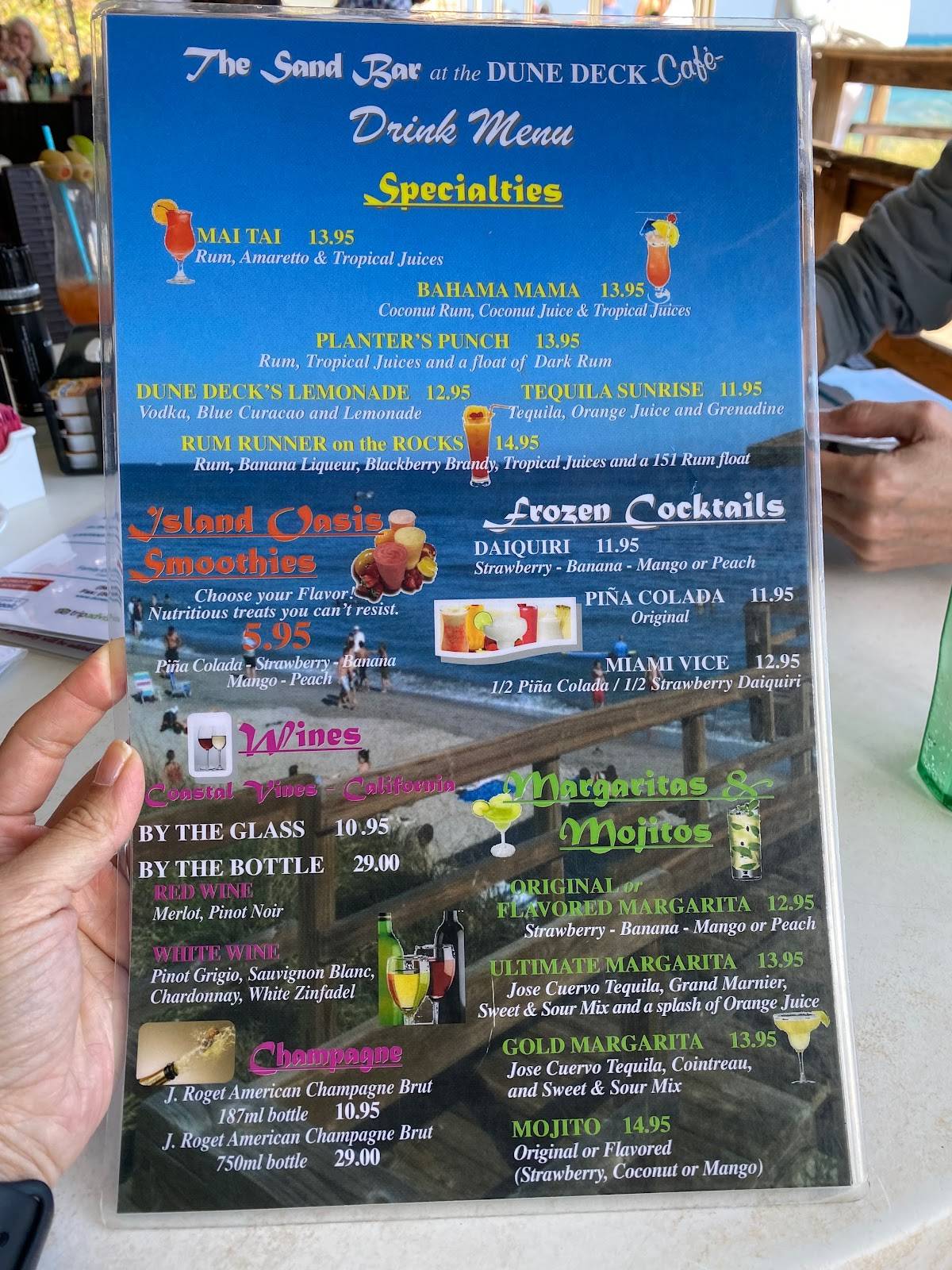 Menu at Dune Deck Café cafe, Lantana