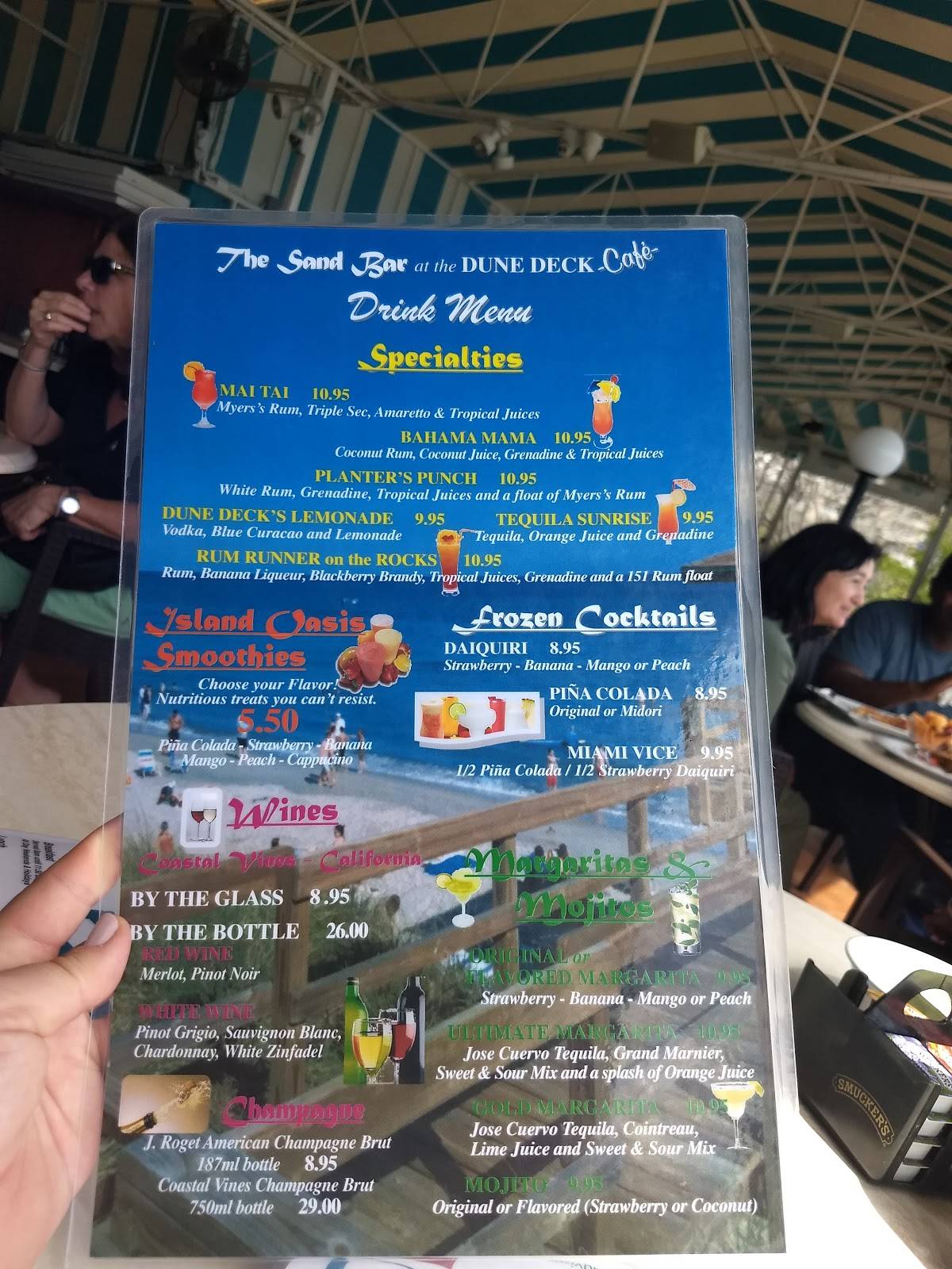 Menu at Dune Deck Café cafe, Lantana