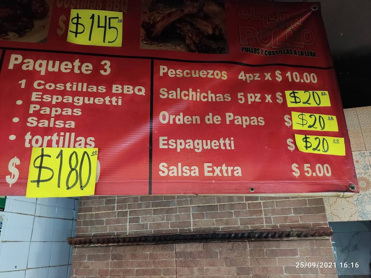 Carta del restaurante EL CHE POLLO ( Pollos Y Costillas A La Leña ...