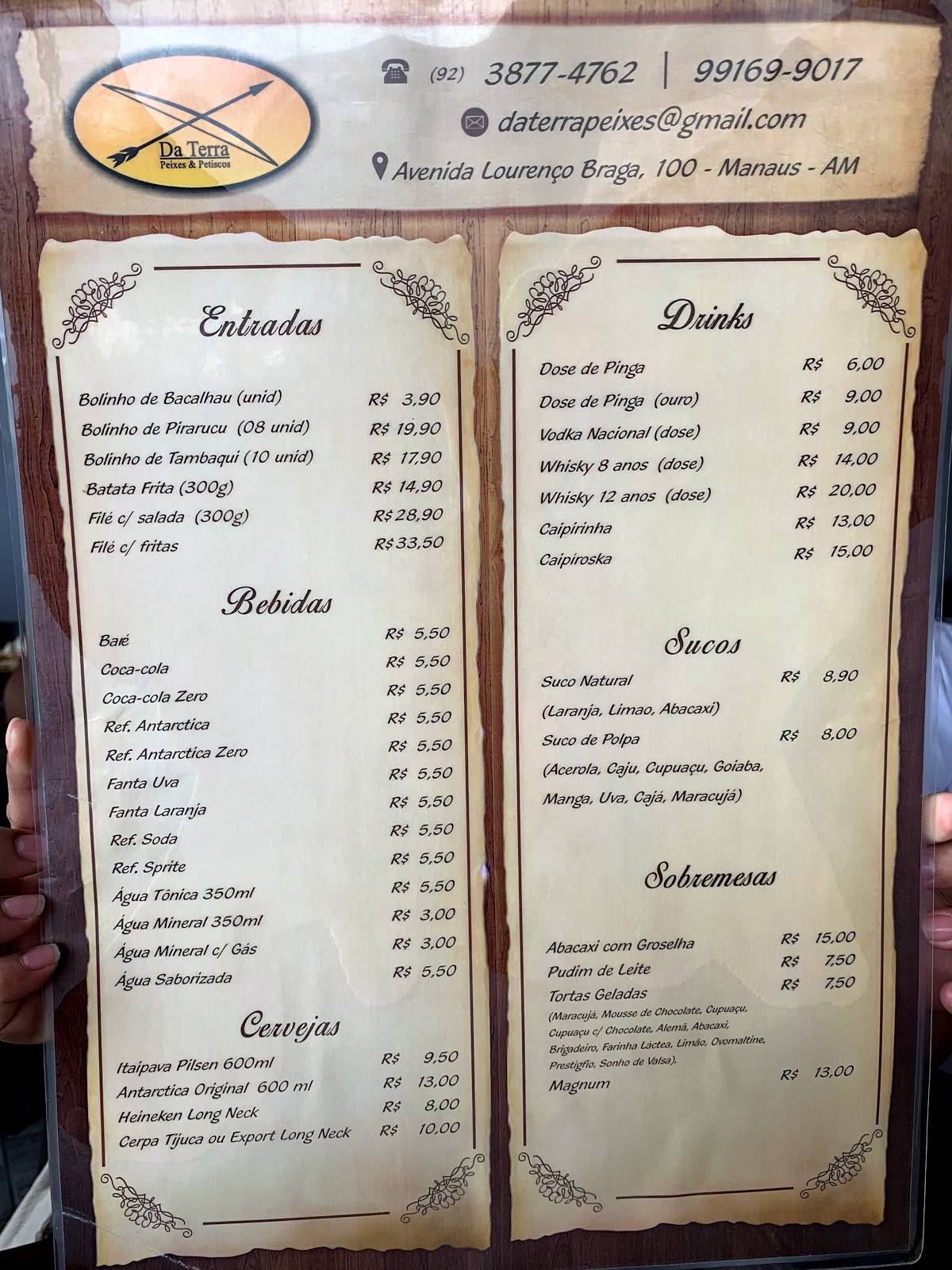 Menu em Da Terra Restaurante, Manaus