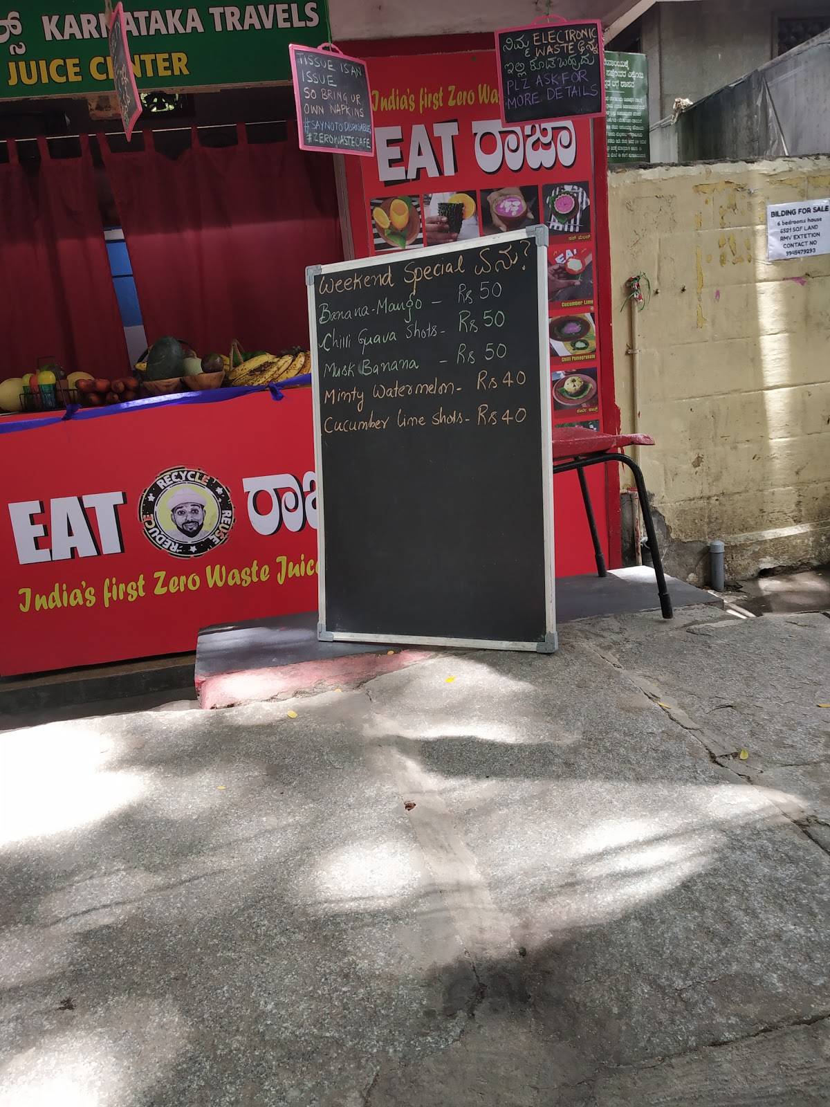 Menu at Eat Raja Juice Bar, Bengaluru