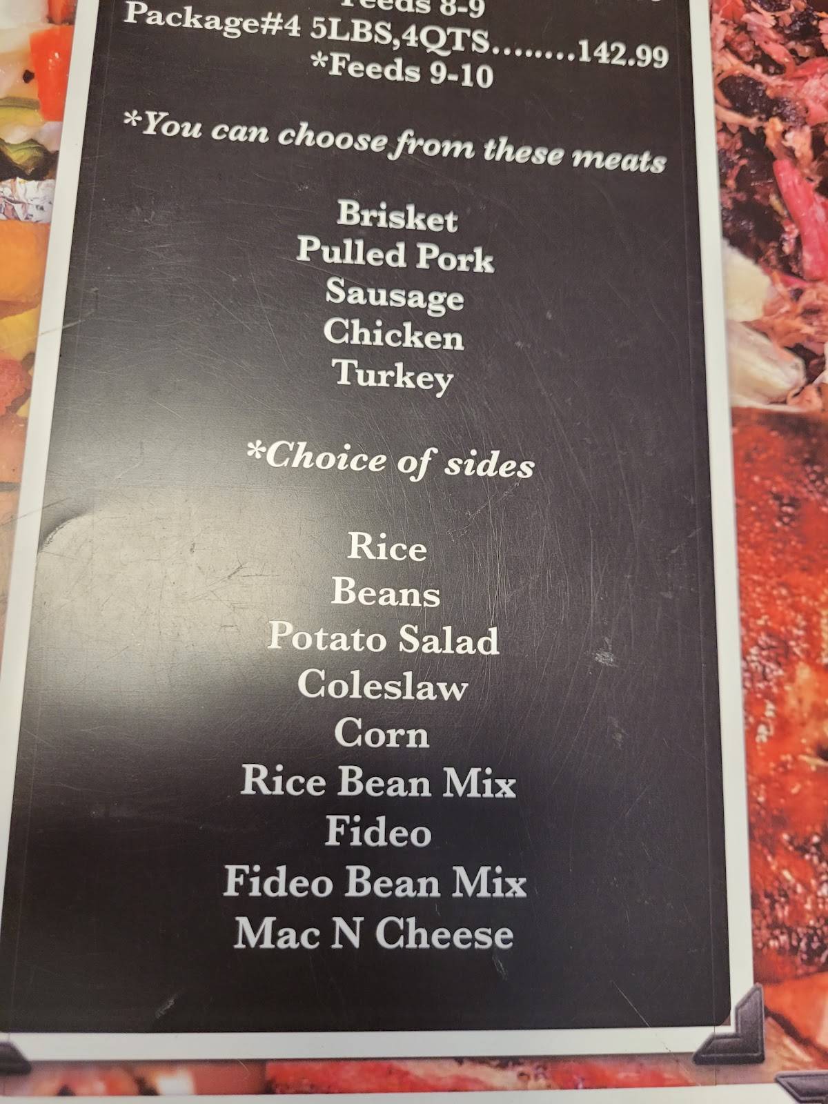 Menu at Ace's BBQ Edinburg, Edinburg, 601 S 10th Ave