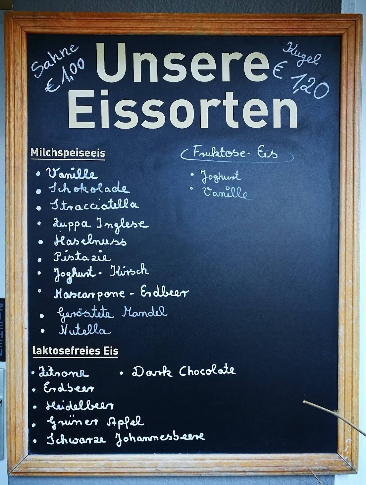 Speisekarte von Eiscafé Arktis, Hamburg, Werner-Otto-Straße 42