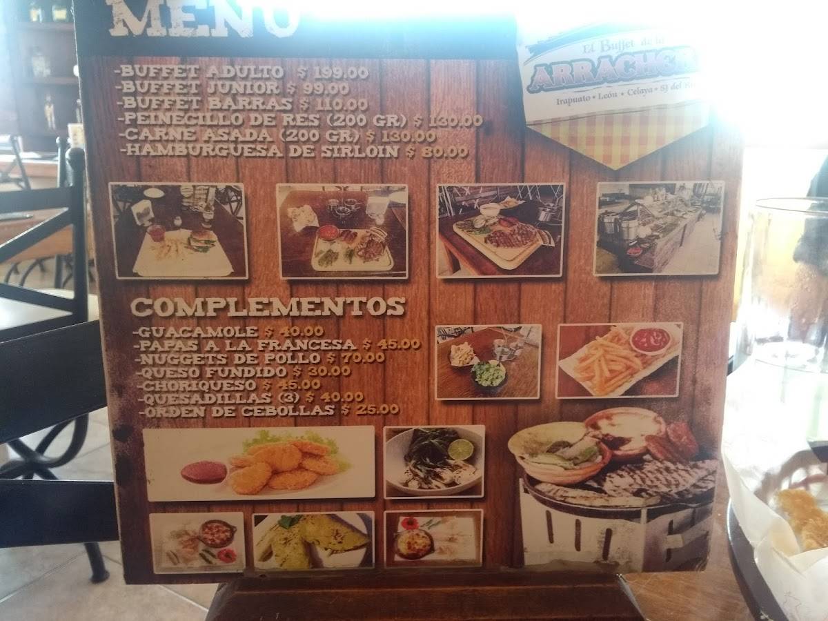 Carta del restaurante El Buffet del la Arrachera, Celaya