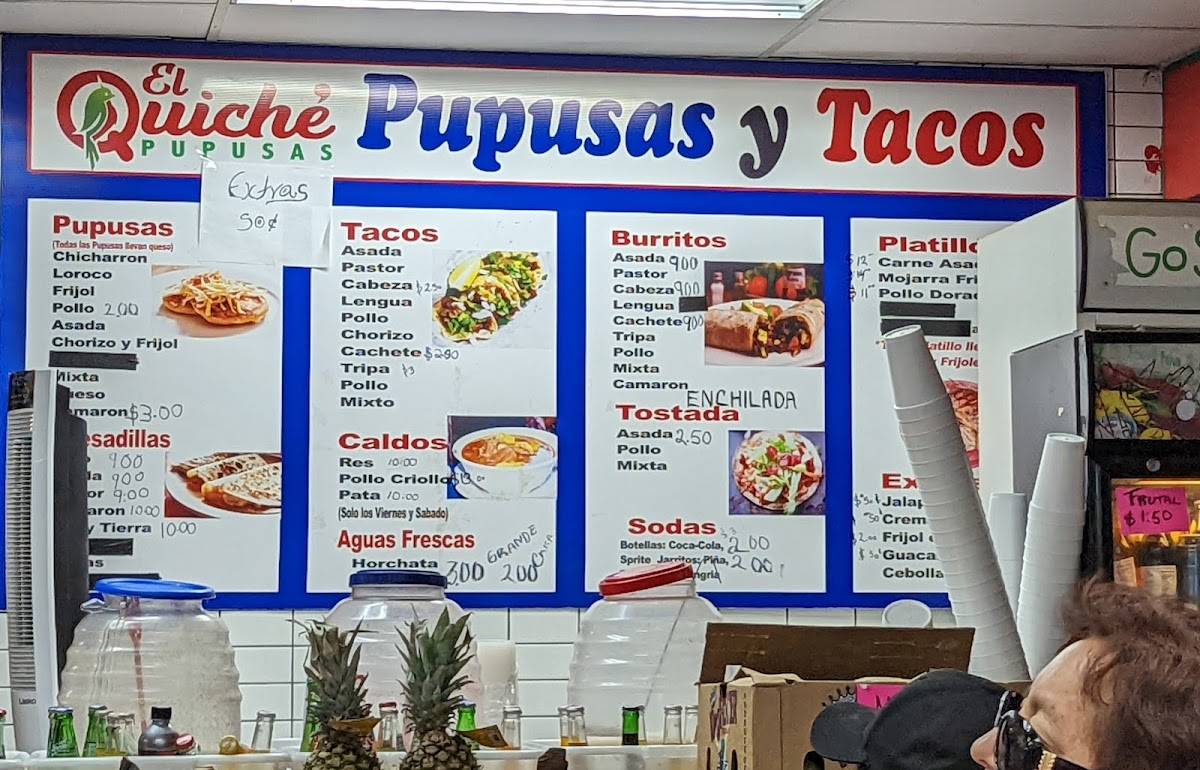 Menu at El Quiché pupusas # 2 restaurant, Phoenix, E Greenway Rd
