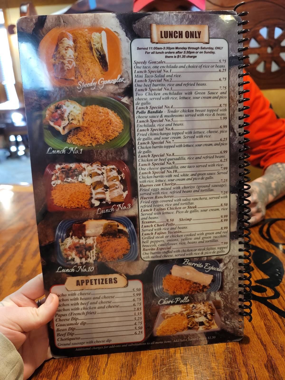 Menu at El San Jose Mexican Restaurant, New Philadelphia