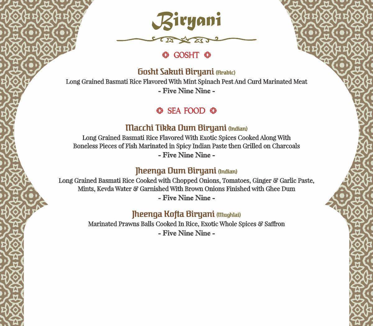 Menu at Elysian: The Middle-Eastern, Vadodara