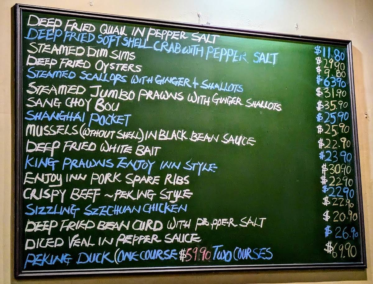Menu at Enjoy Inn Chinatown restaurant, Fortitude Valley, 167 Wickham St