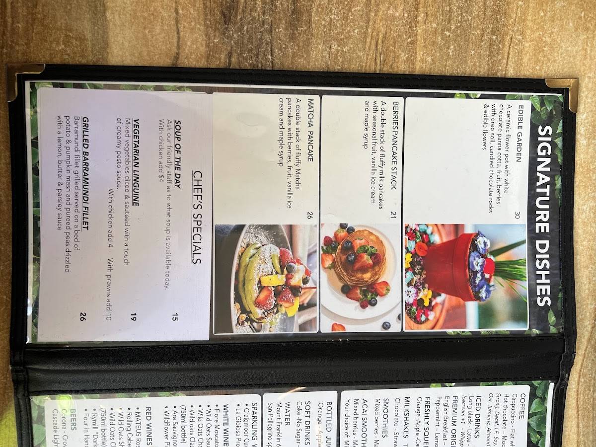 Menu at Eternity Cafe Town Hall Station, Sydney