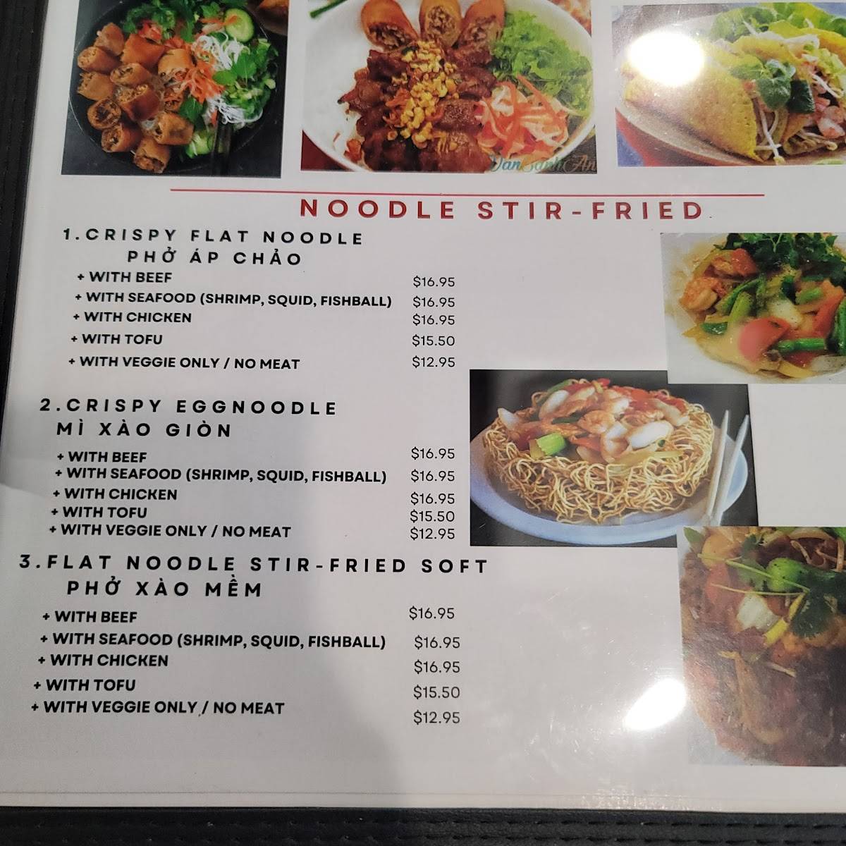 Menu at Banh Mi Dang restaurant, Evans