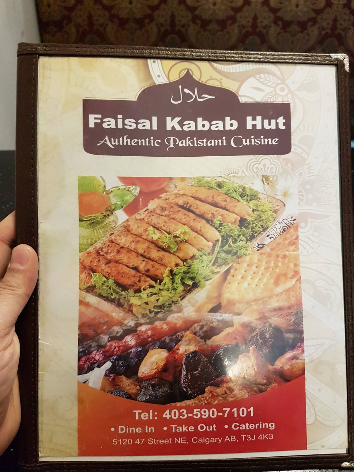 Menu at Faisal Kabab Hut restaurant, Calgary