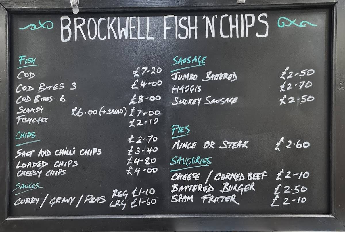 Menu at Brockwell Fish & Chips fast food, Cramlington