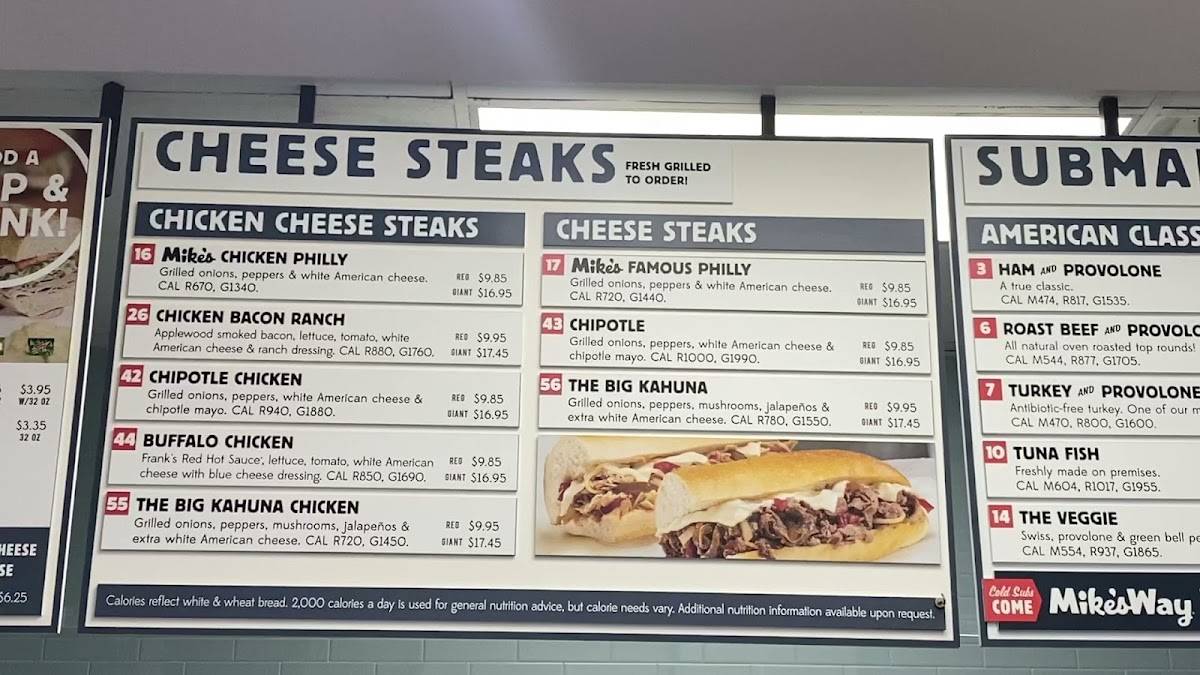 Menu at Jersey Mike's Subs fast food, Pearl City, Kamehameha Hwy Suite A