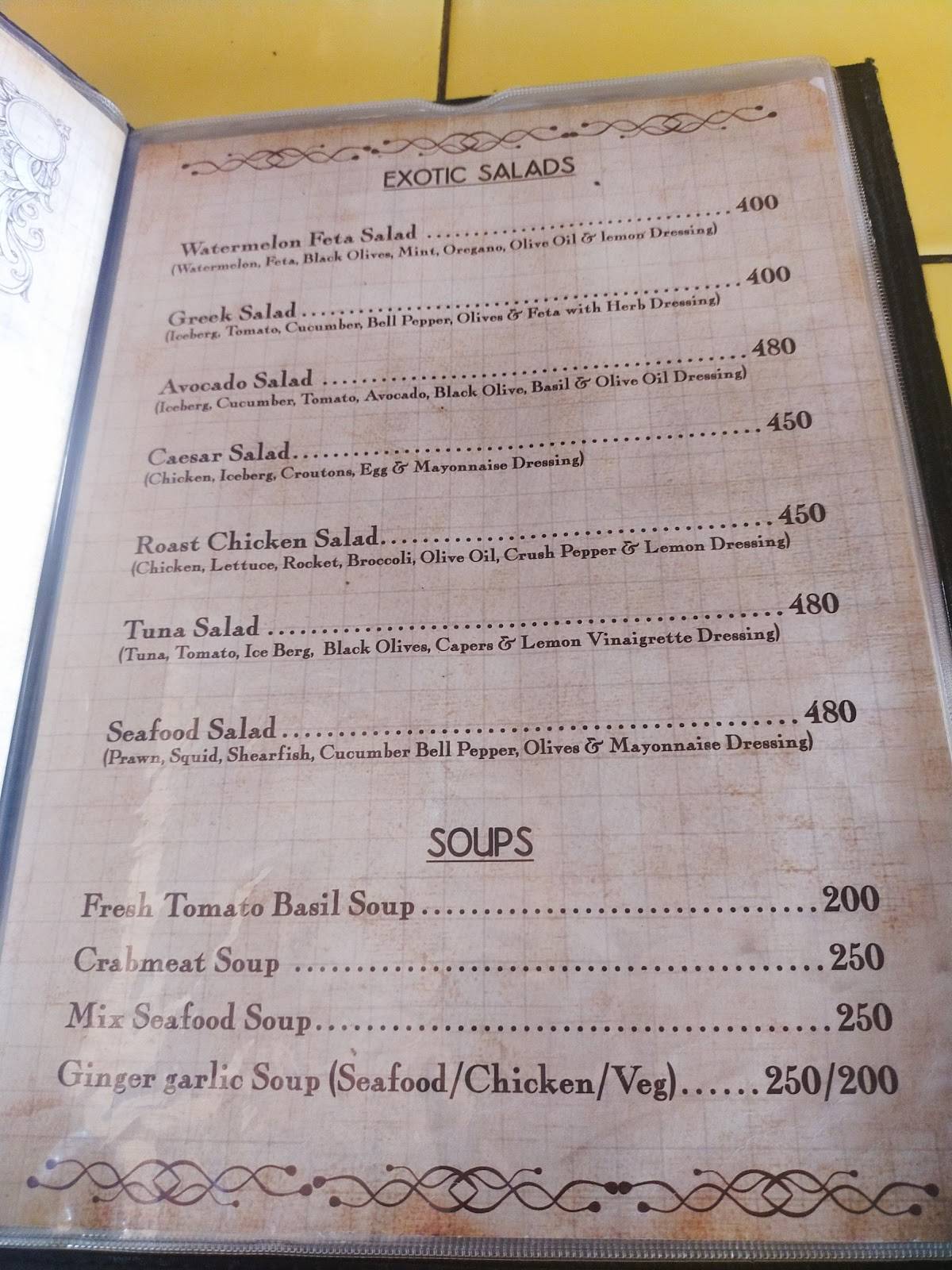 Menu at Fat Fish, Arpora, Calangute - Arpora Rd