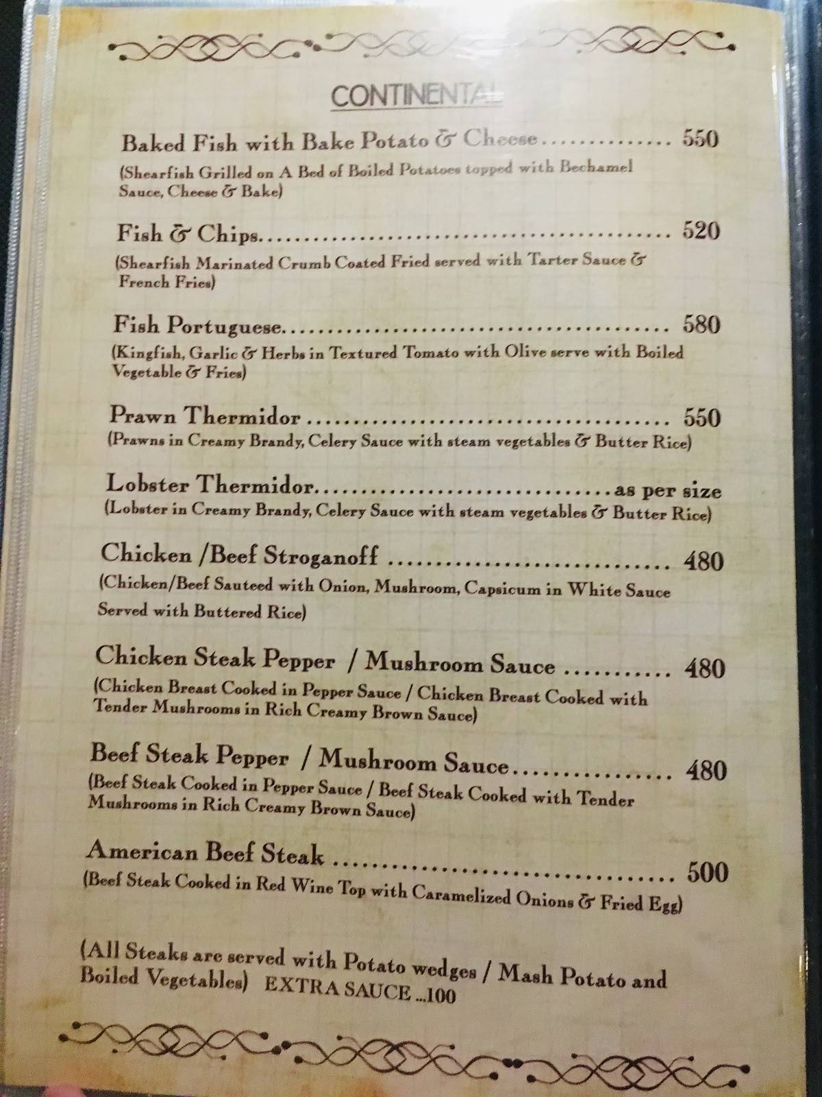 Menu at Fat Fish, Arpora, Calangute - Arpora Rd