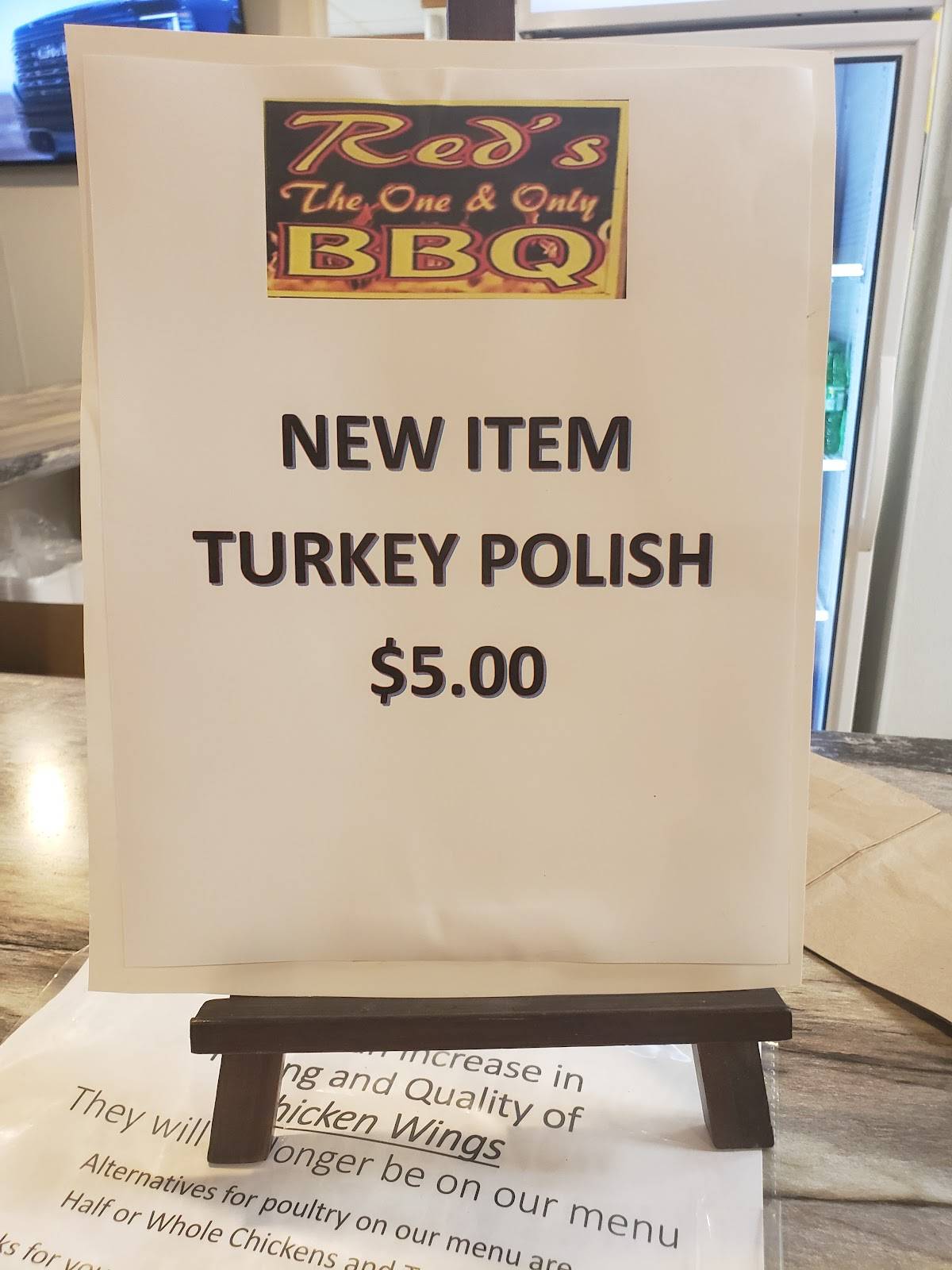 Menu at Red's The One And Only BBQ, Ferguson