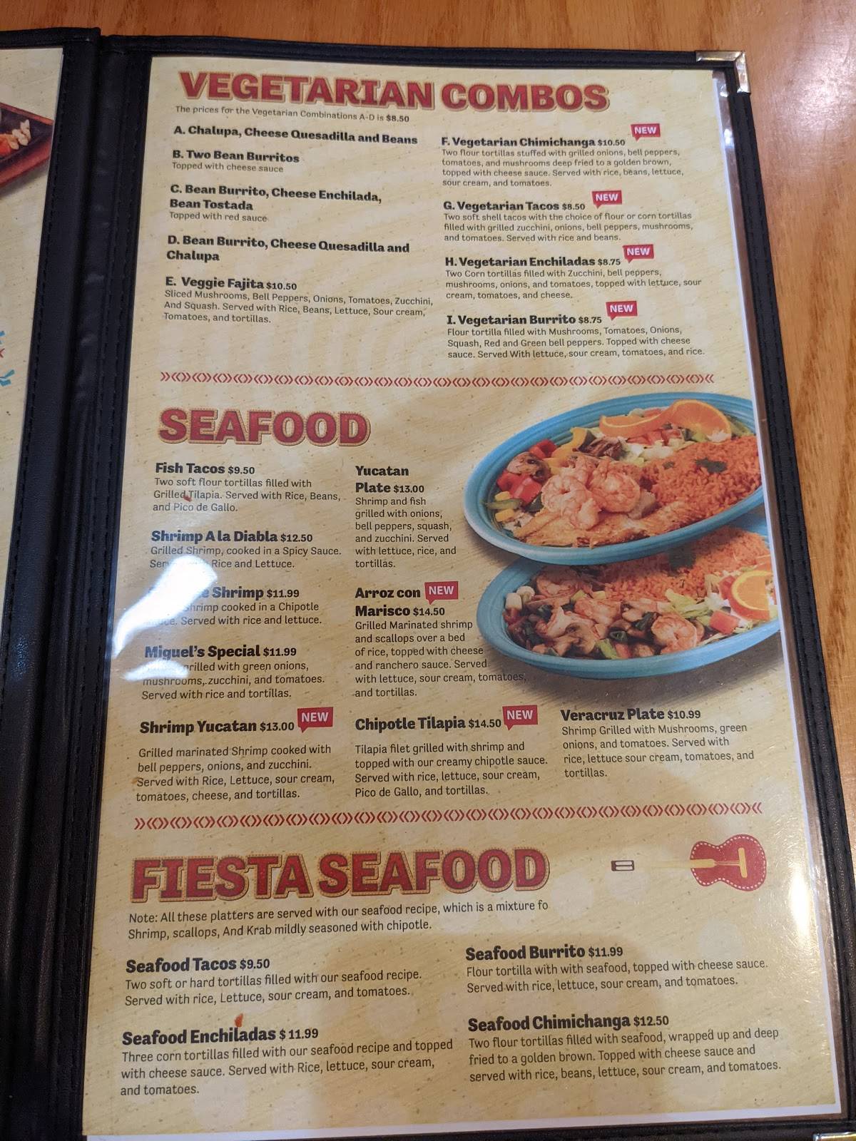 Menu at Fiesta Brava restaurant, Fergus Falls