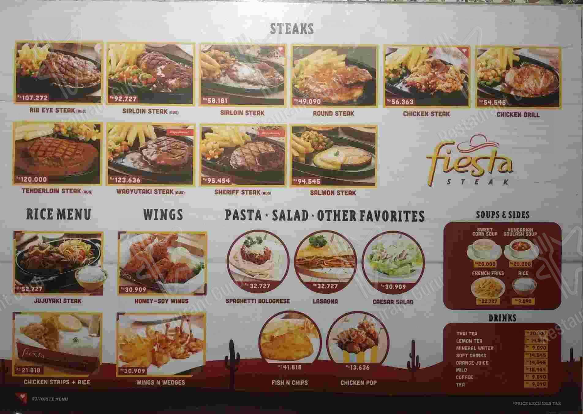 Menu at Fiesta Steak Bintaro Jaya Exchange restaurant, South Tangerang ...